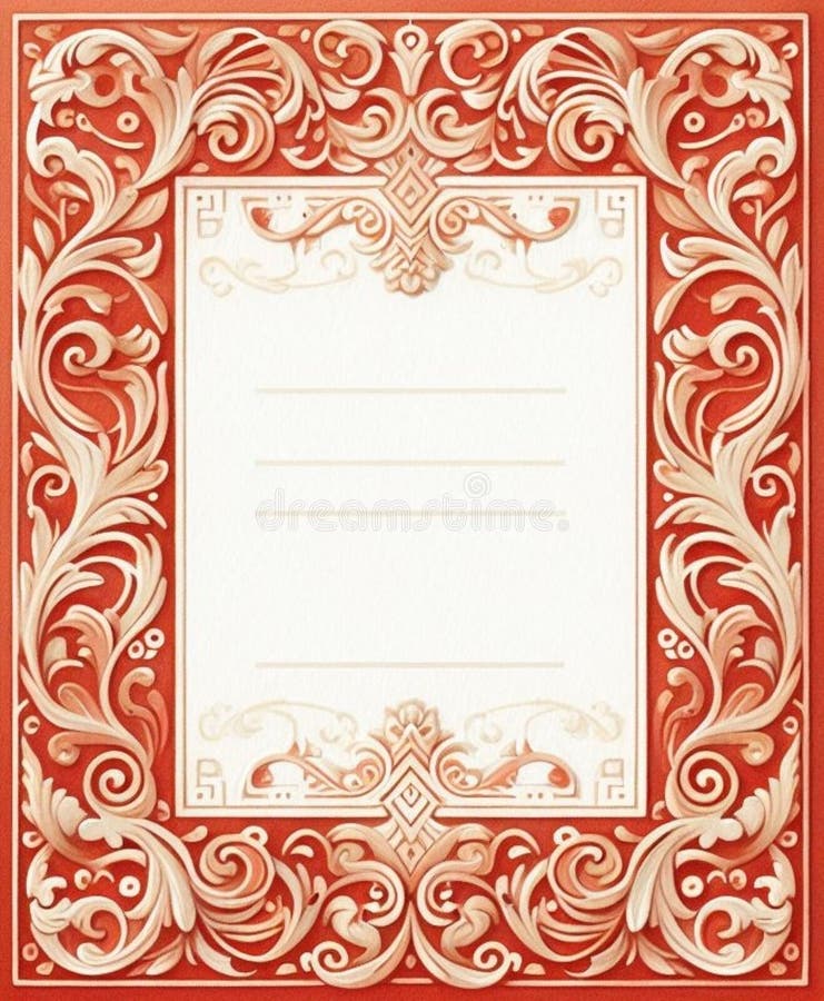 Elegant Red and White Floral Invitation Template Stock Illustration ...