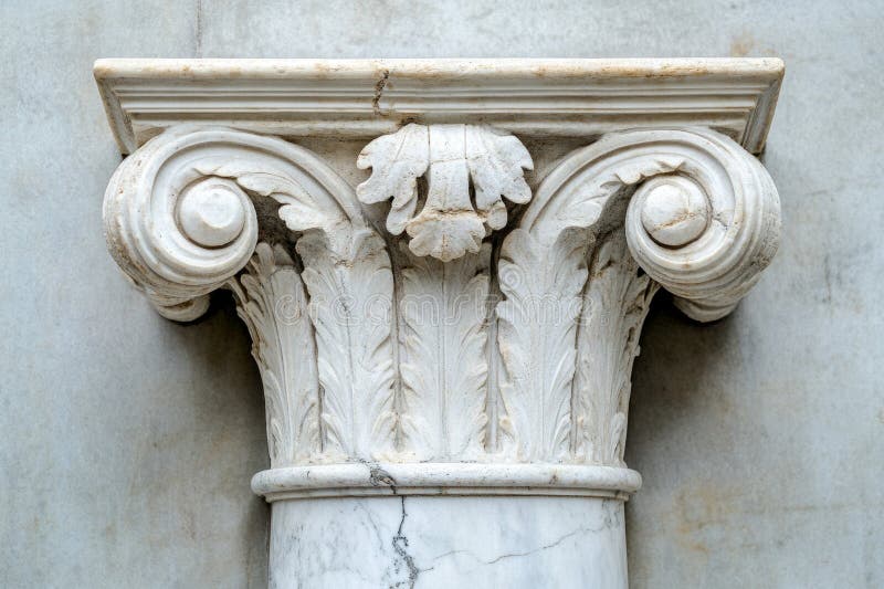 A Beautiful Marble Column with Intricate Carvings. the Elegant Design ...