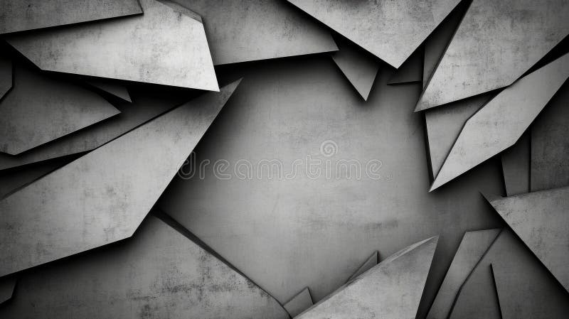 Abstract Geometric Design Monochrome Gray Tones Overlapping Angles ...