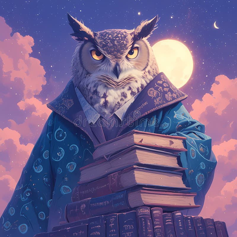 Professor Owl, a Wise Instructor Stock Illustration - Illustration of ...