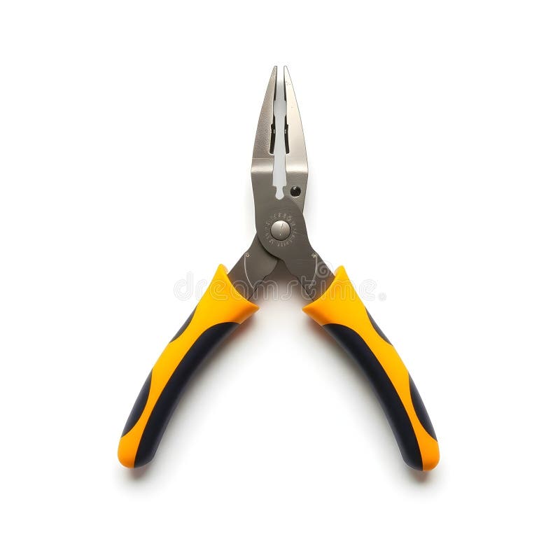 Precision Metal Pliers with Sharp Tips on White Background Stock Photo ...