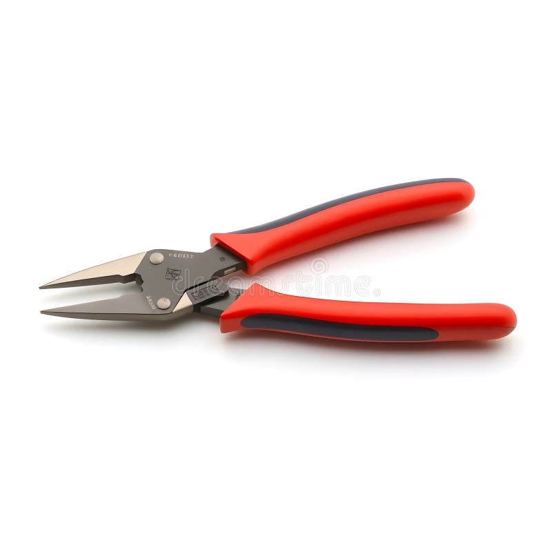 Precision Metal Pliers with Sharp Tips on White Background Stock Photo ...