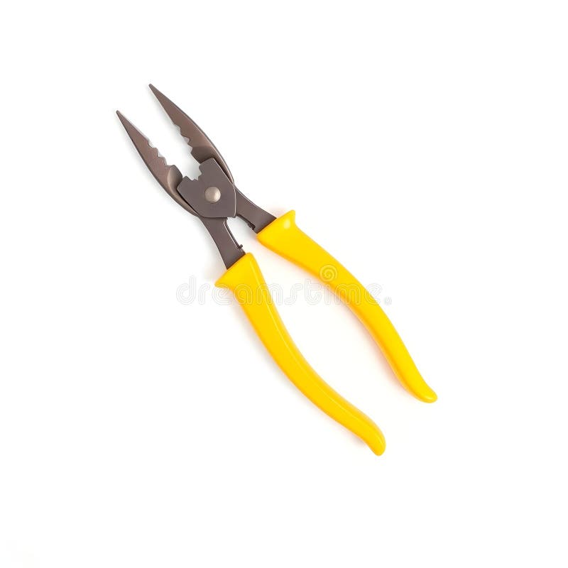 Precision Metal Pliers with Sharp Tips on White Background Stock Photo ...