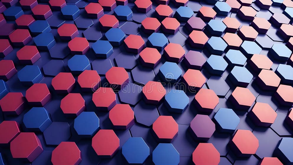 Pattern of Hexagonal Prisms Arranged in a Grid-like Formation. Stock ...