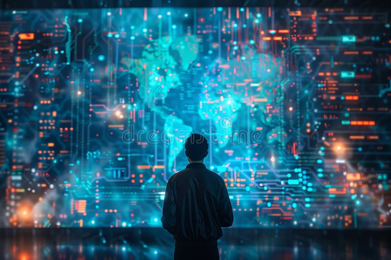 "Exploring the Enlighted Digital Universe." Stock Illustration ...