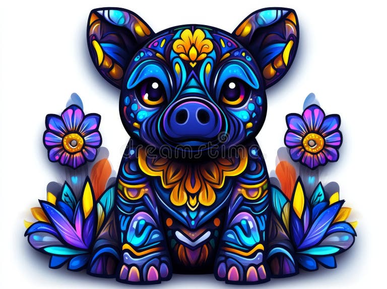 An Image Features a Pig Standing on Its Hind Legs with Its Head Turned ...