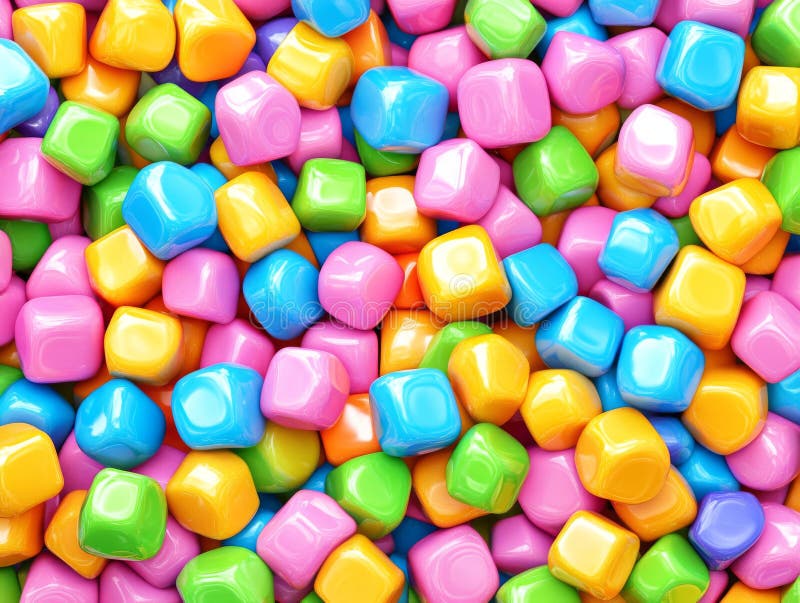 The Image Features a Pink Base with a Stack of Multicolored Hexagons ...