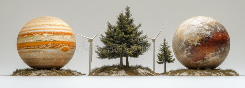 The Image Features a Planet that Utilizes Green Energy, Equipped with ...