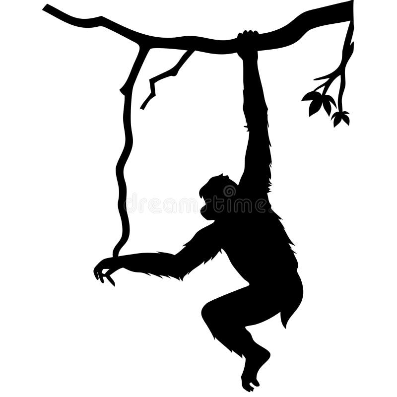 Hanging Monkey Silhouette
