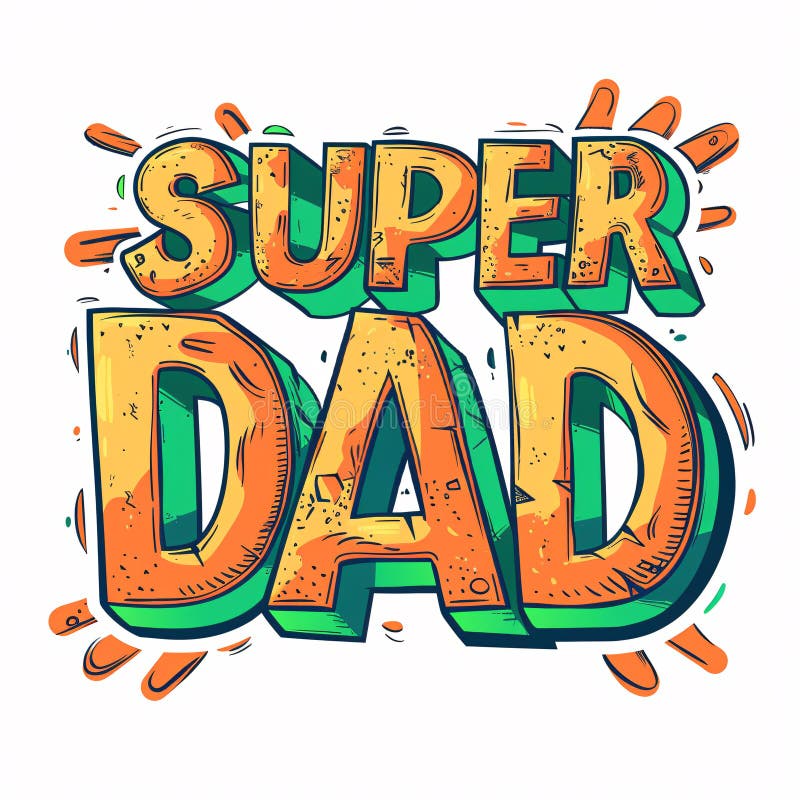 "Super Dad" Colorful Comic Style Poster, Father S Day Card Stock ...