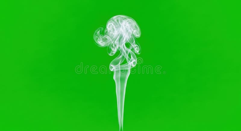 White Smoke Plume Rising on a Green Background Stock Illustration ...