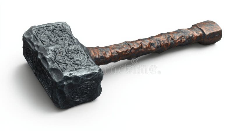 This Image Features a Powerful Hammer Crafted with Intricacy. Its ...