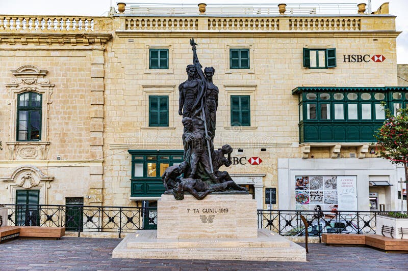 The Statue of the Maltese Struggle for Freedom Stock Image - Image of ...