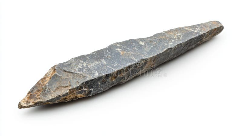 A Detailed View of a Prehistoric Stone Tool Crafted from Flint. this ...