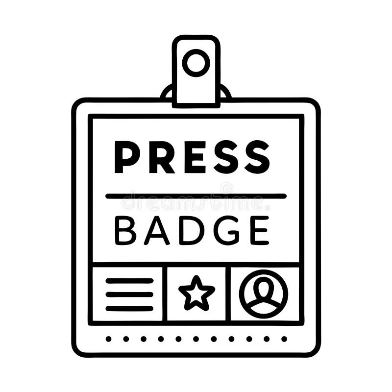 Press Badge Vector Design for Media Identification and Event Access ...
