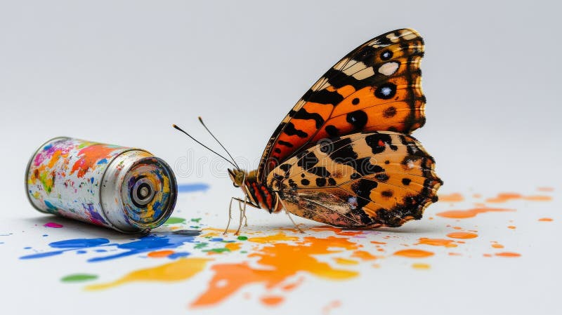 The Image Features a Printing Machine with an Abstract Butterfly Print ...