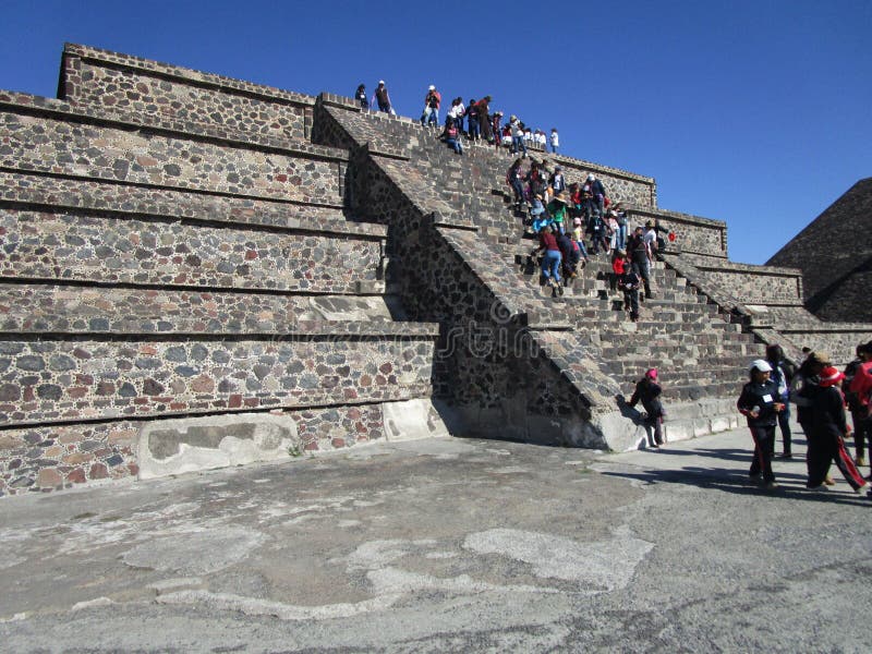 Mexico Pyramids Sky Teotihuacan Stairs Editorial Image - Image of paved ...