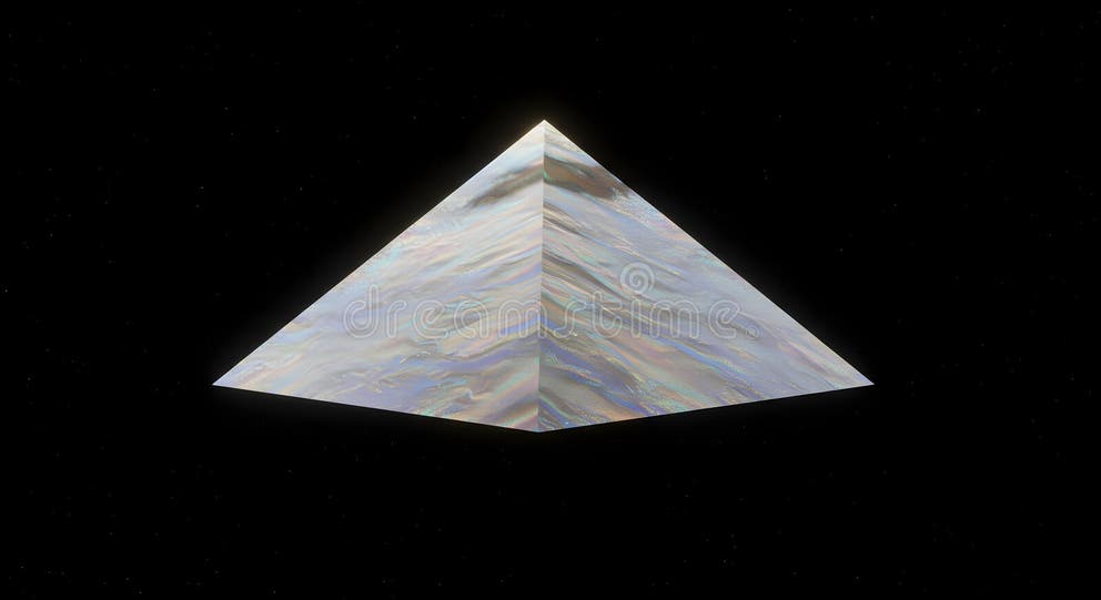 Pyramid Shape with Textured Surface on Black Background, Ai Generated ...