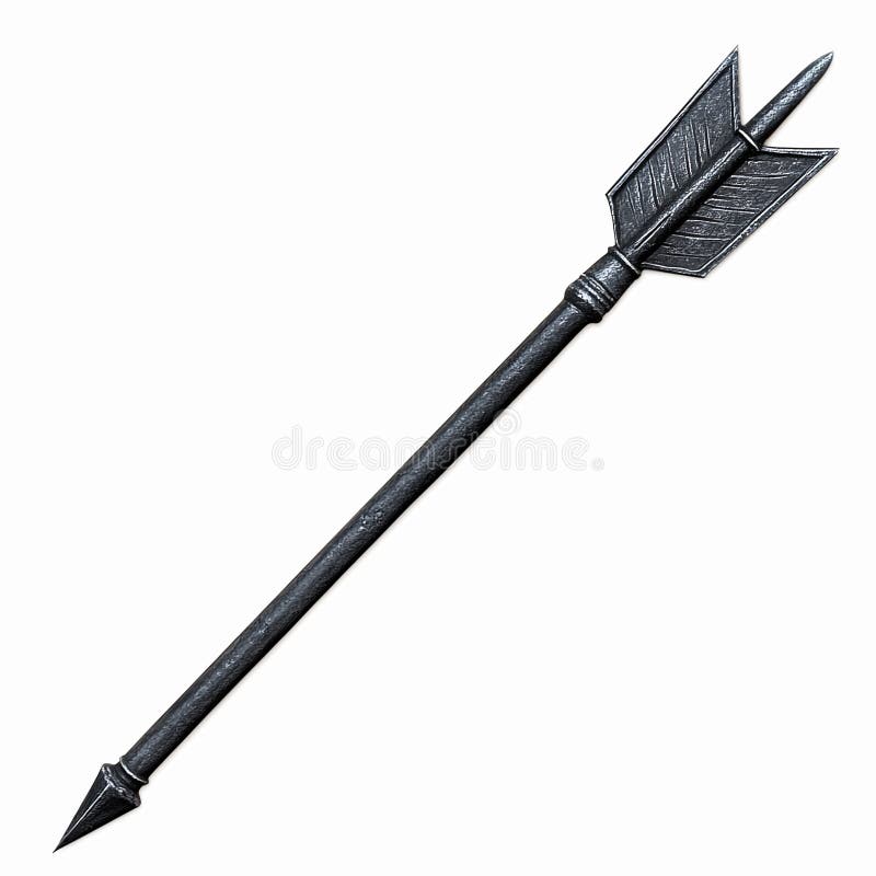 Realistic Arrow with Detailed Feathers and Sharp Tip for Graphic Design ...