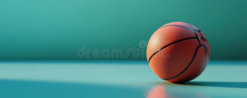 3D Render of a Basketball on an Outdoor Court with Shadows Stock ...