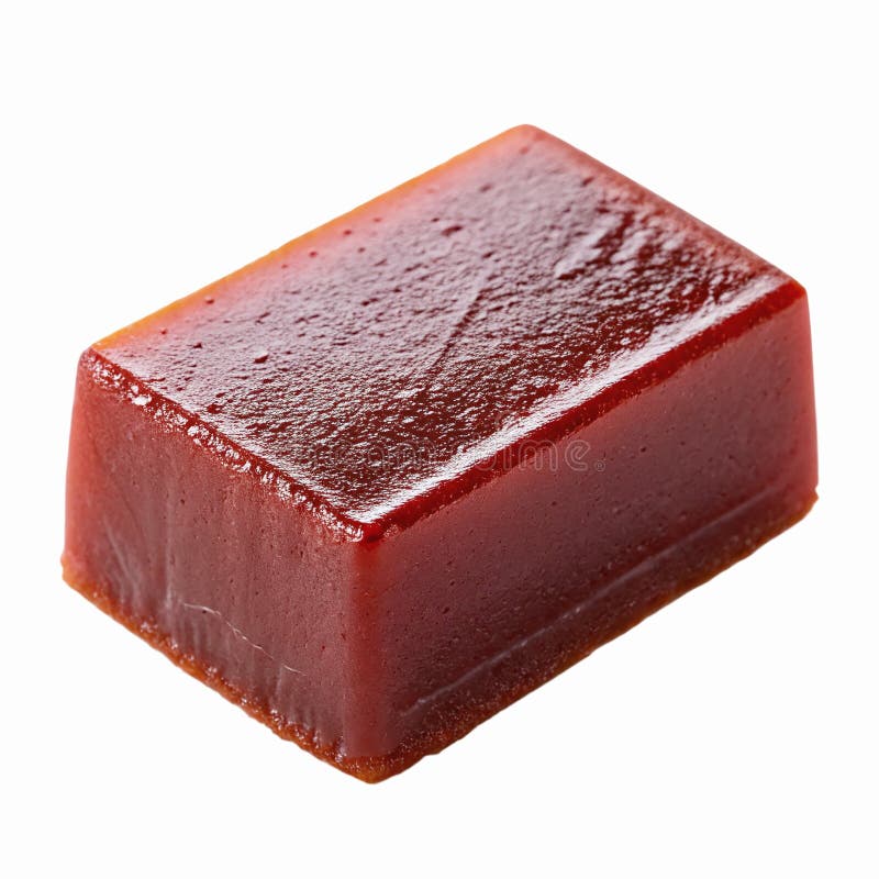 Realistic Red Jelly Cube Food Ingredient on Transparent Background ...