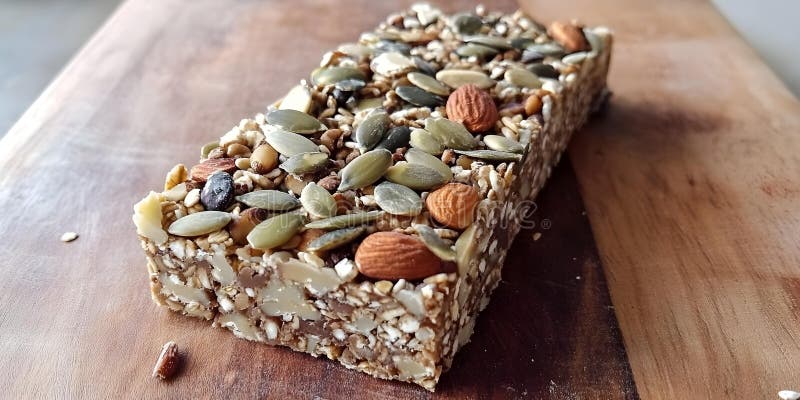 Seeded Snack on Wooden Board Stock Illustration - Illustration of ...