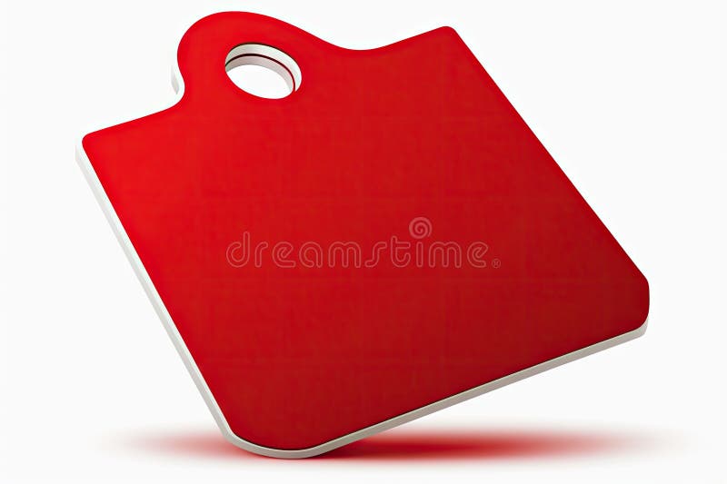 Red Blank Square Tag with Beveled Bottom Corners Stock Illustration ...