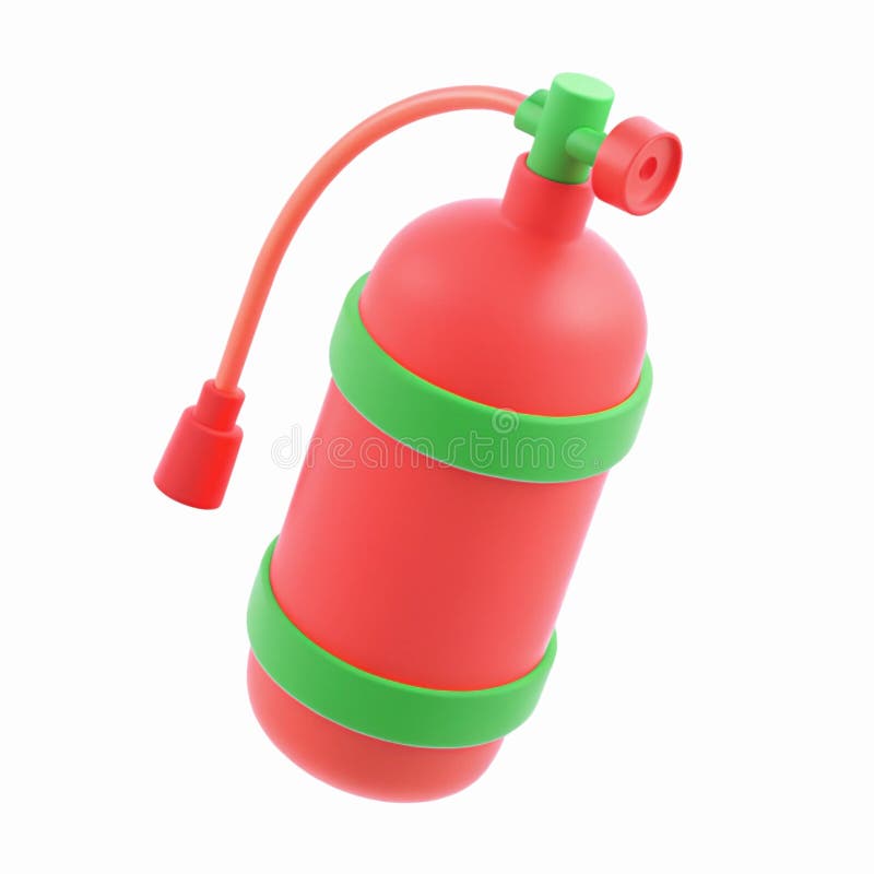 Red and Green Fire Extinguisher with Flexible Hose Vector Illustration ...