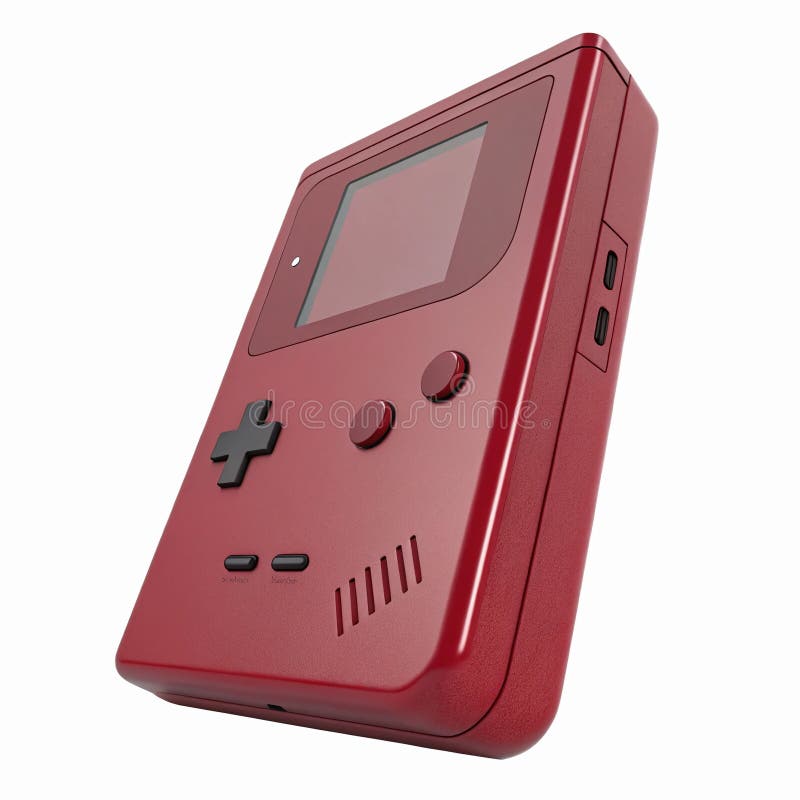 Red Retro Handheld Gaming Console with Transparent Background for ...