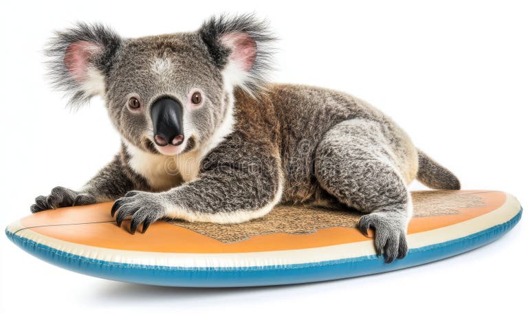The Image Features a Relaxed Koala Sitting on an Inflatable Float ...