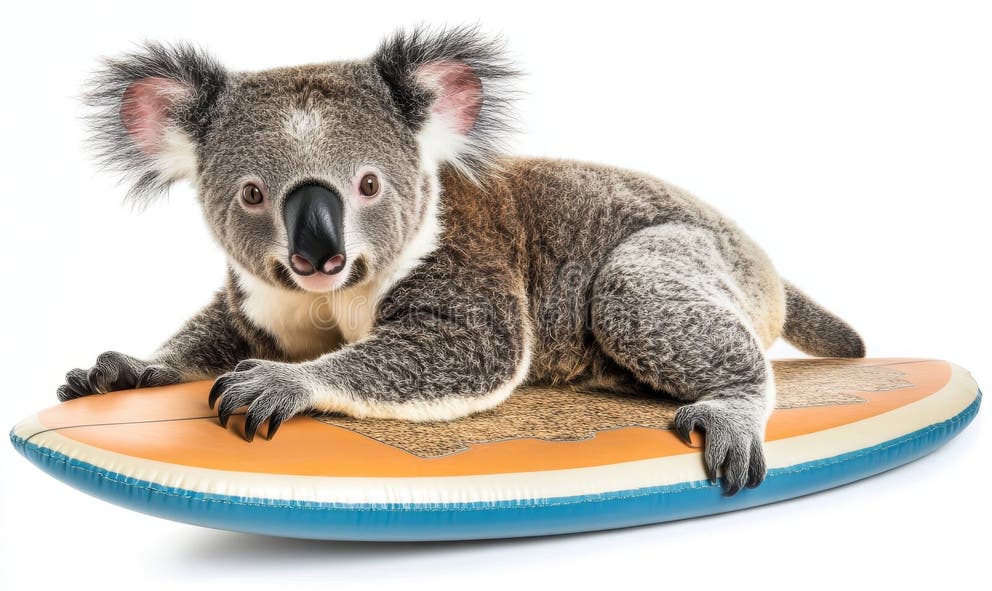 The Image Features a Relaxed Koala Sitting on an Inflatable Float ...