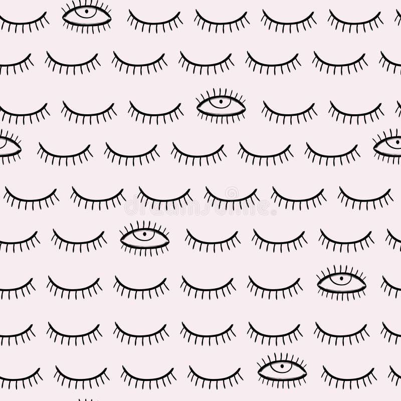 The Image Features a Repeating Pattern of Closed Eyes with Eyelashes ...