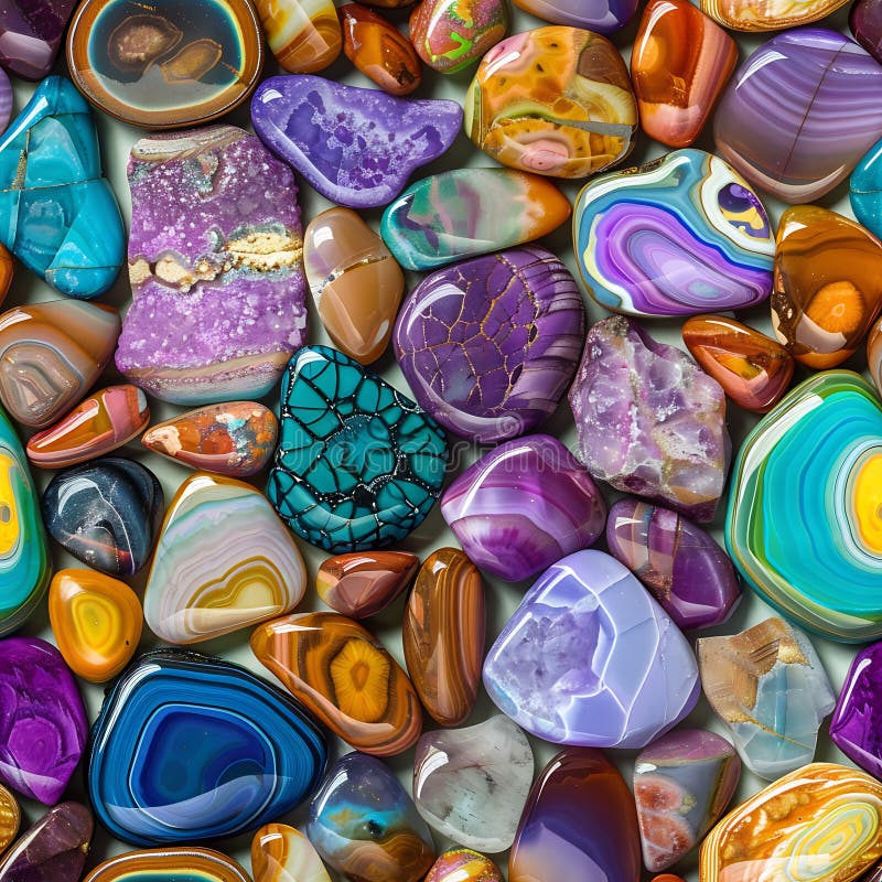 Polished Raw Gemstones Repeating Pattern Stock Illustration ...