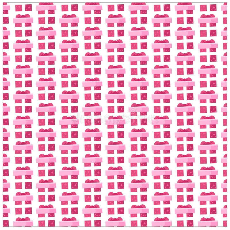 Gift Box Grid: a Pink Pattern Repeat Stock Vector - Illustration of ...