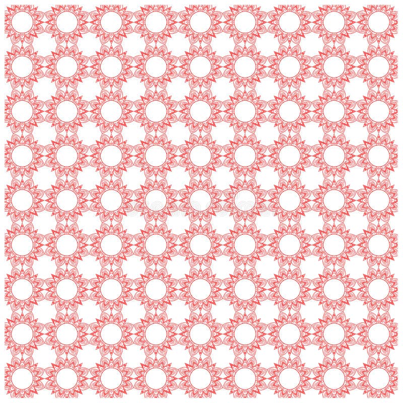 Light Red Mandala Grid: Repeating Spiritual Pattern Stock Illustration ...