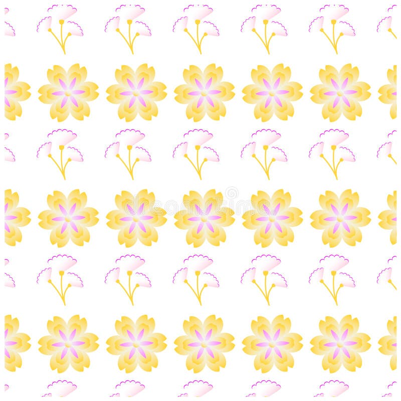 Gradient Bloom Grid: Yellow and White Flower Pattern Stock Illustration ...