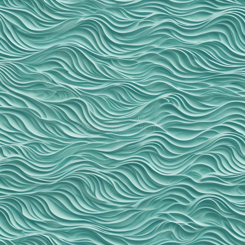 The Image Features a Repeating Pattern of Wavy Lines in a Light Blue ...