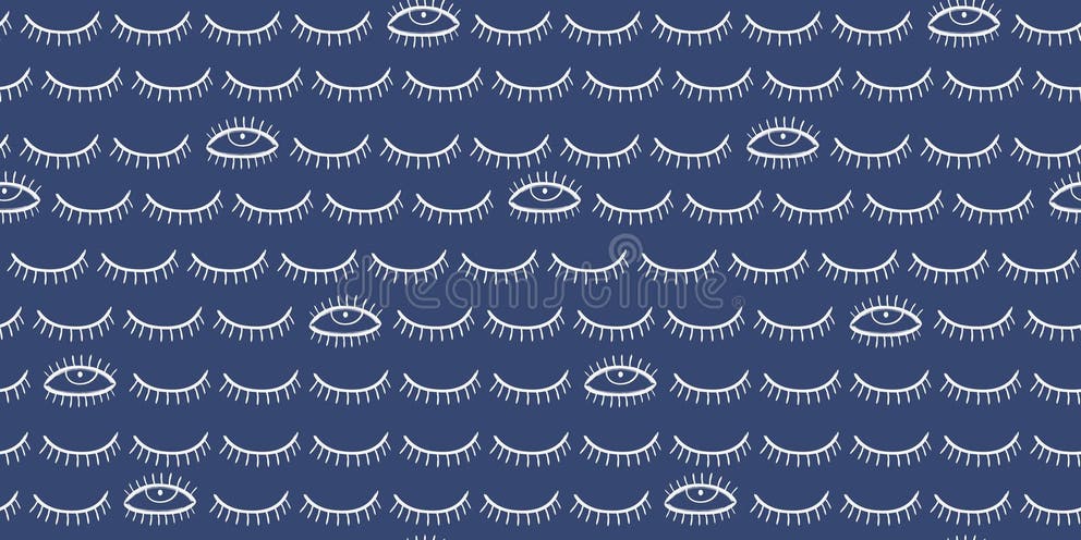 The Image Features a Repeating Pattern of White Eyes and Eyelashes on a ...