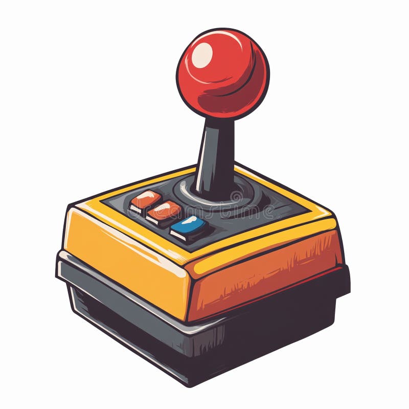 Retro Arcade Joystick Gaming Controller with Bright Red Button and ...