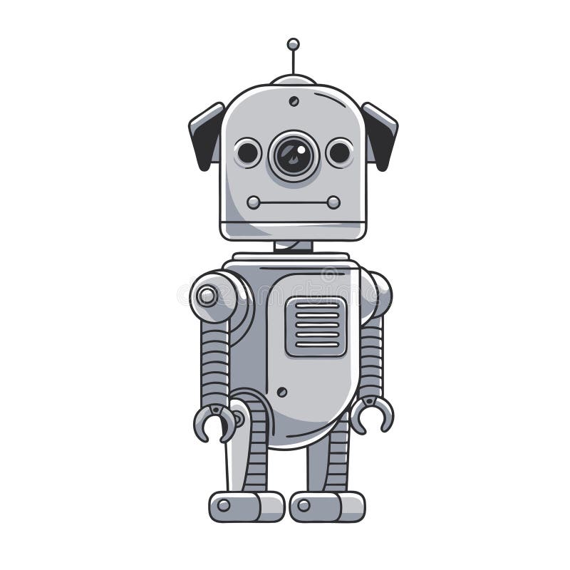 Retro Futuristic Robot Character Design for Tech Illustrations and ...
