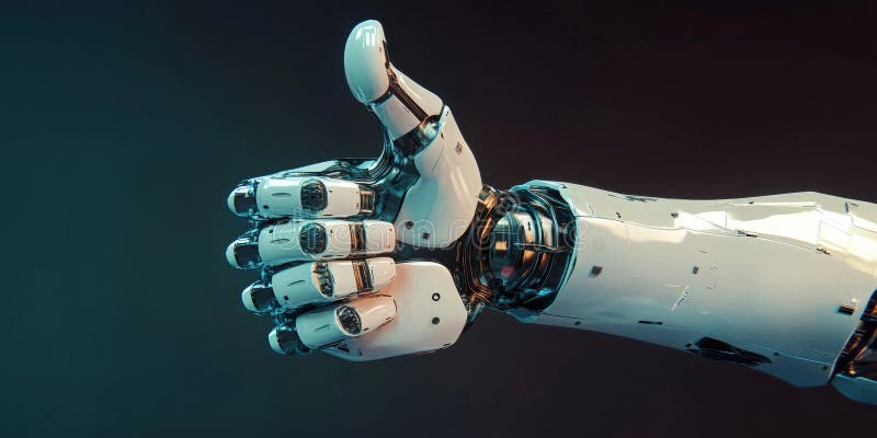 A Robotic Hand Giving a Thumbs Up Gesture Symbolizes Positivity and ...