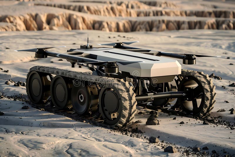 Heavy-Duty Drone with Versatile Wheel Options Stock Illustration ...