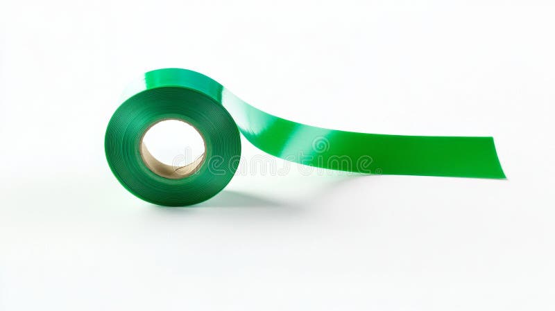 Transparent Green Tape on White Background for Crafting and Repairs ...