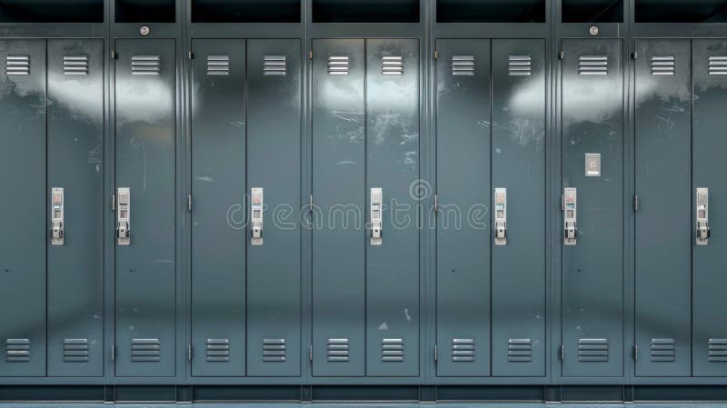 Row of School Lockers, Generative AI Stock Photo - Image of education ...