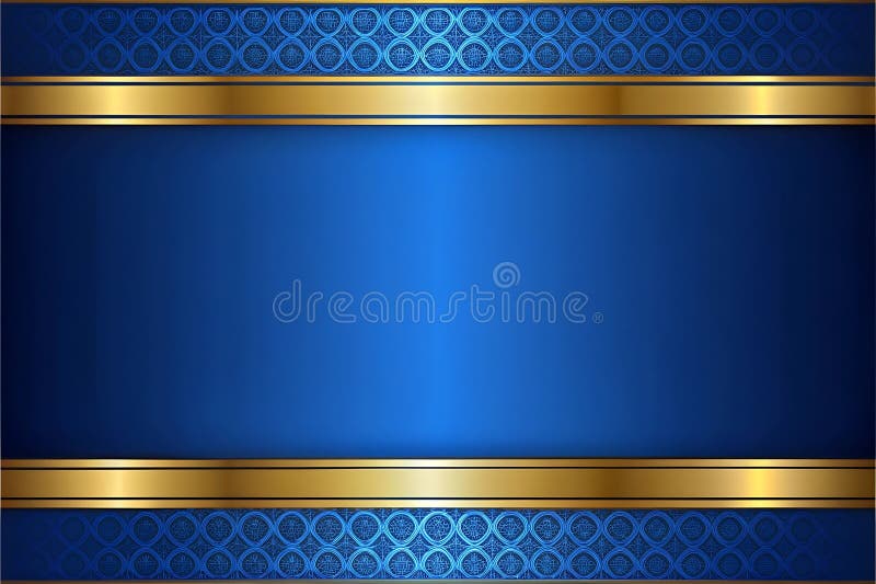 A Royal Blue Background with Golden Stripes and Circular Pattern Border ...