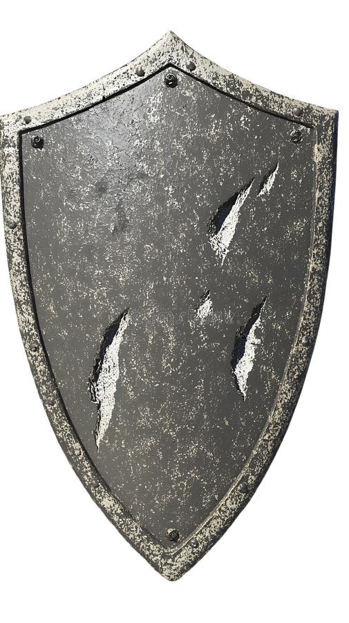 Rustic battle-worn shield stock illustration. Illustration of combat ...