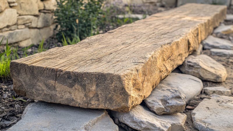 Rustic Brown Wooden Beam Background Long Rough Timber with Natural ...