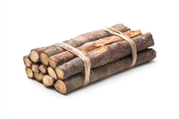 A Neatly Bundled Stack of Firewood Rests on a White Background. this ...