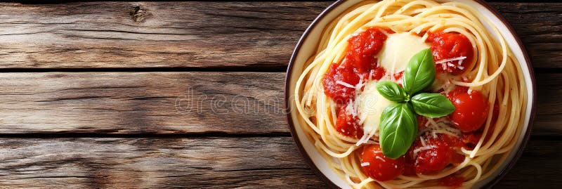 Rustic Table Setting with Spaghetti and Tomato Sauce Stock Illustration ...