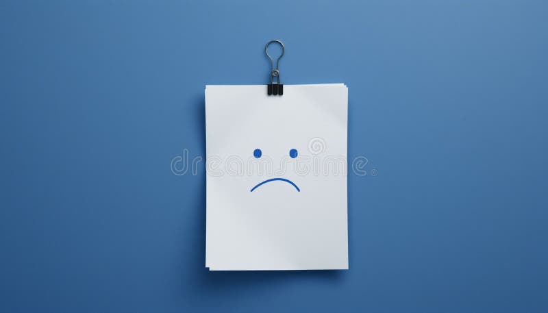 Simple Sad Face Illustration on Paper Stock Illustration - Illustration ...